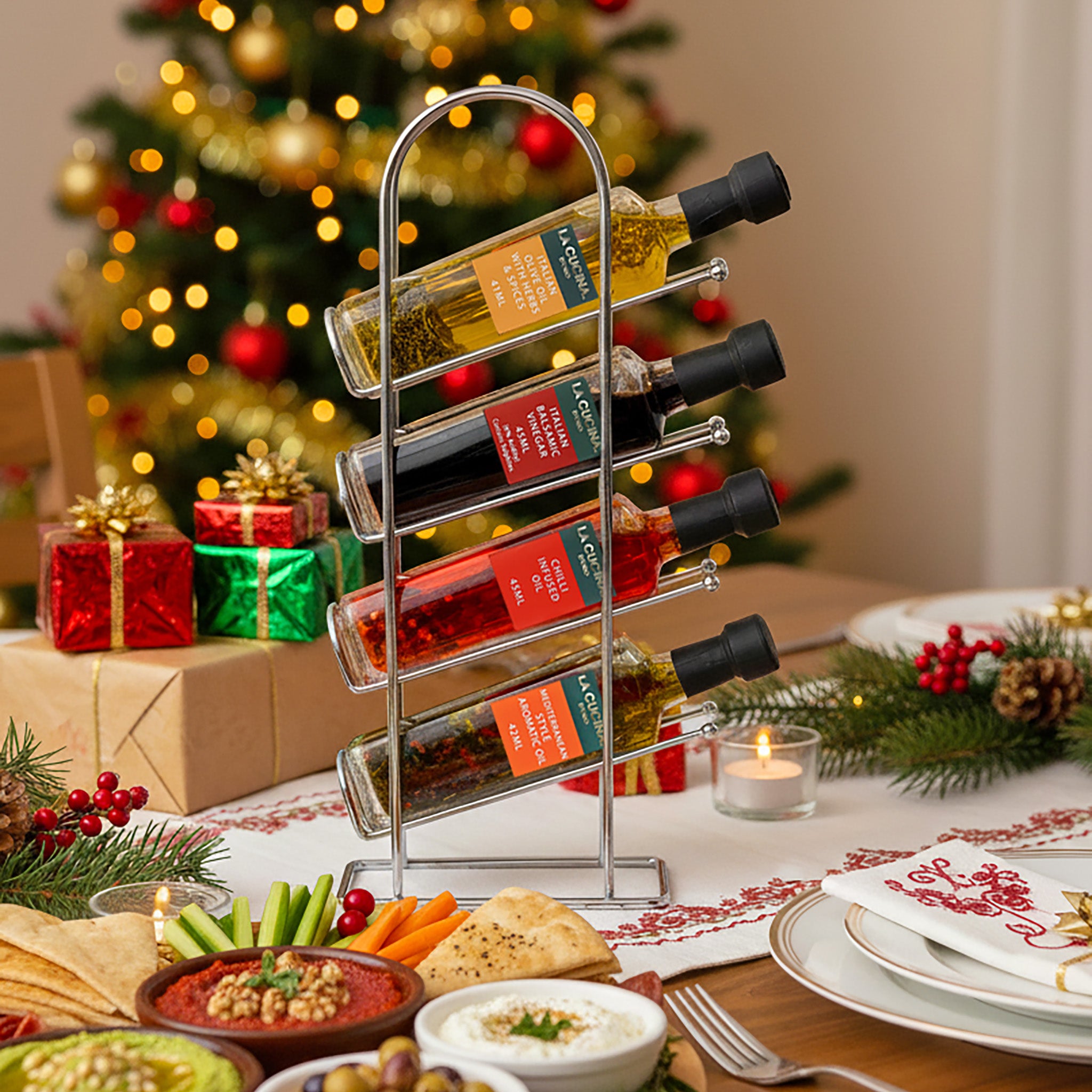 Flavoured Oil & Balsamic Gift Set In Rack | Cookery Gifts – Kimm & Miller